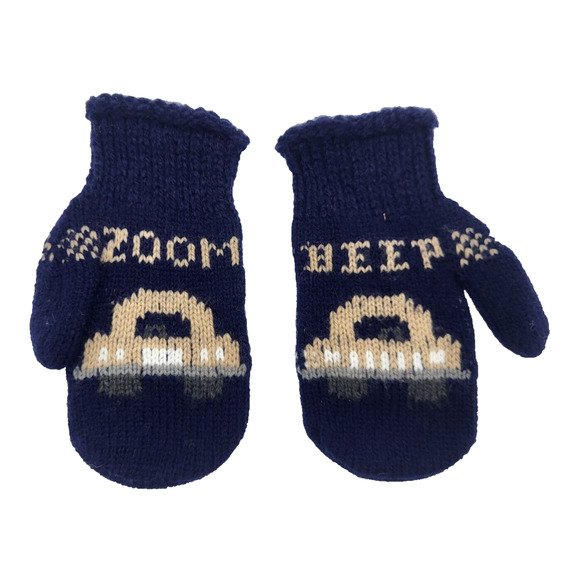 Handmade | Accessories | Vintage 8s Boys Knit Mittens Navy Blue Race ...